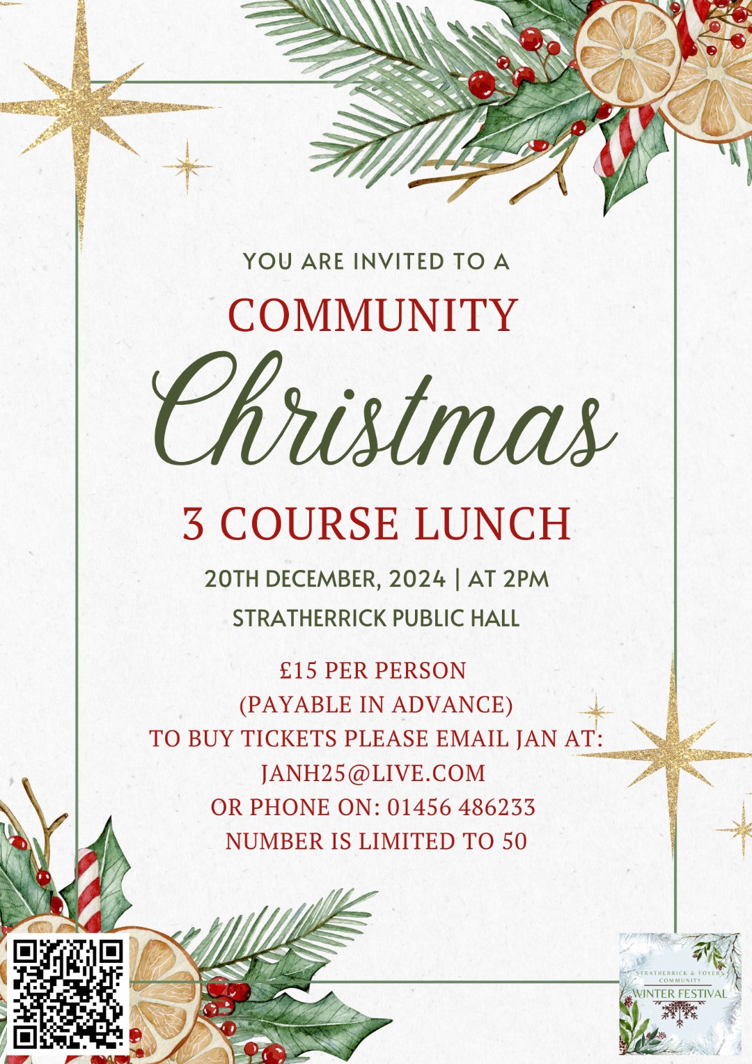 Community Christmas Lunch | 20 December 2024 | Stratherrick & Foyers ...