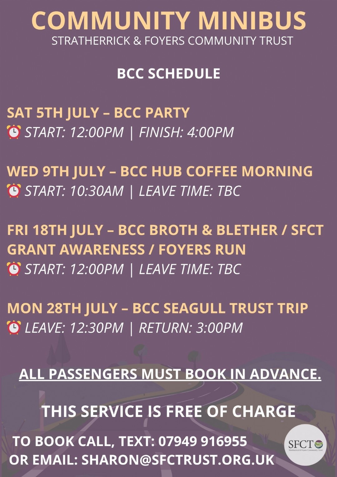 Community Minibus Trips - July | 09 July 2025 | Stratherrick & Foyers ...