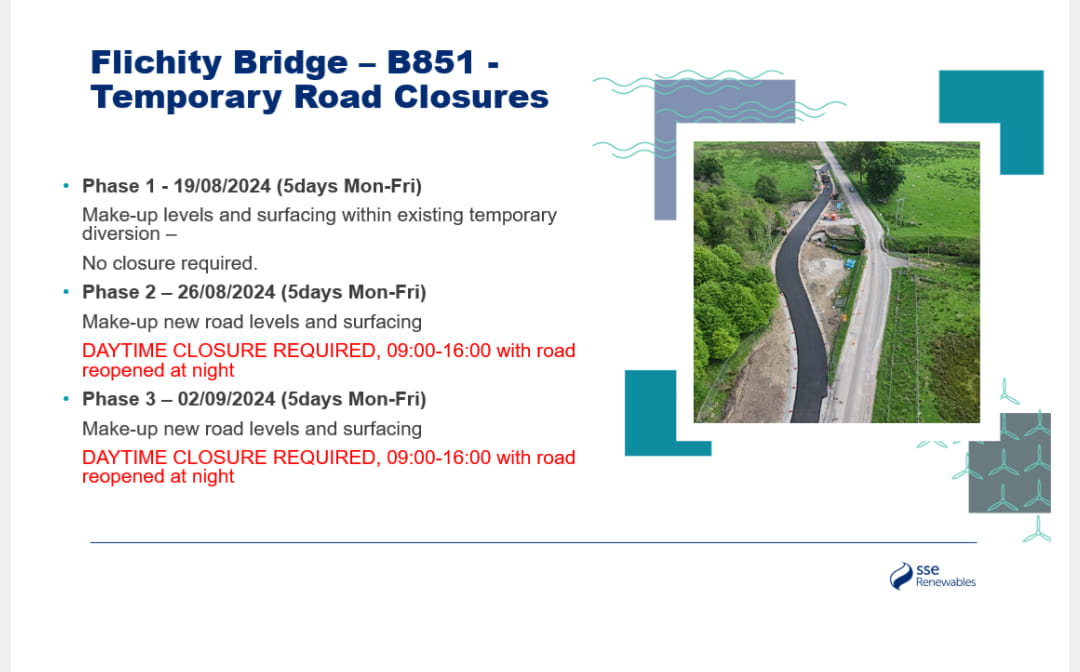 Flichity Bridge - Temporary Road Closures | 25 August 2024 ...